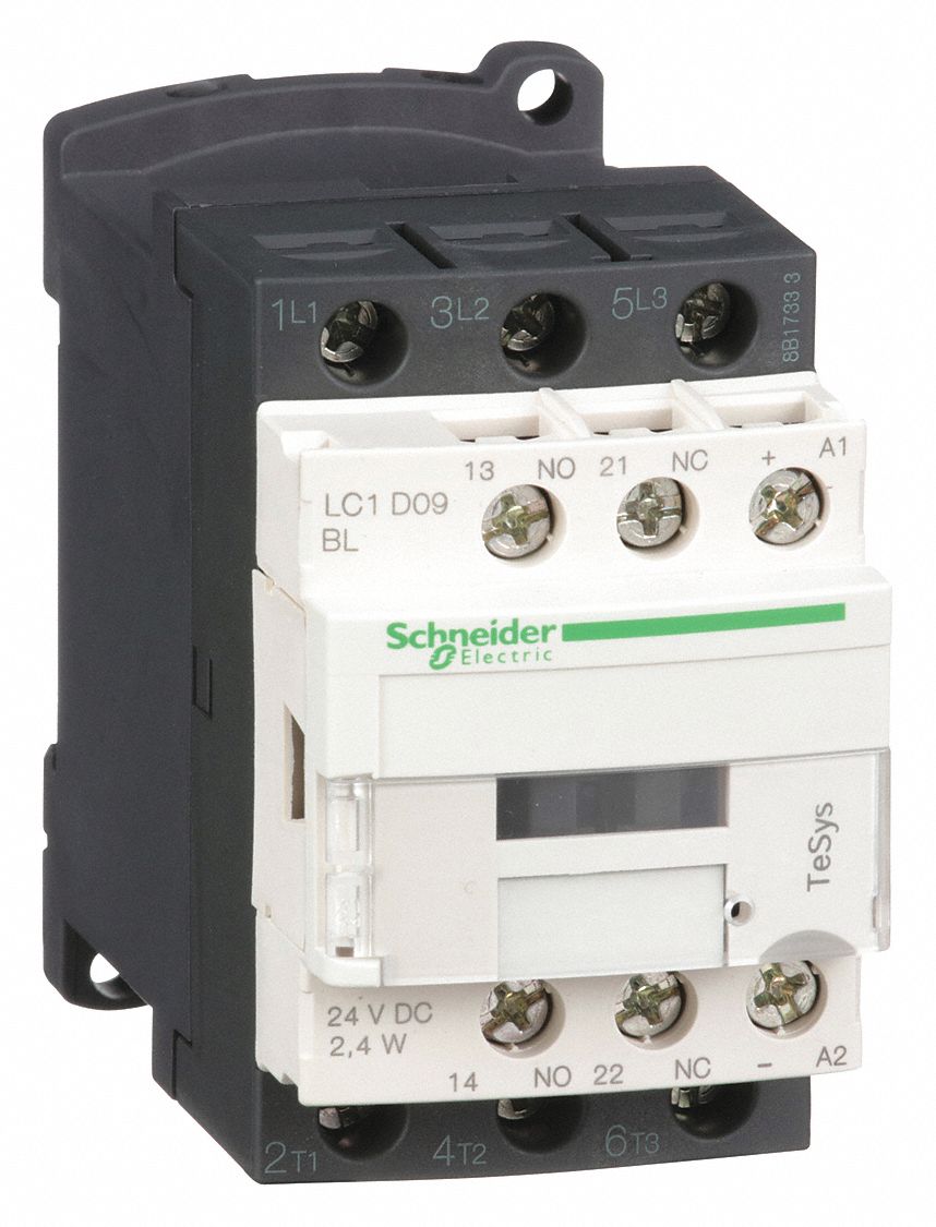 SCHNEIDER Contactor Magnetico IEC,24V Bobina,9A - IEC Contactores ...