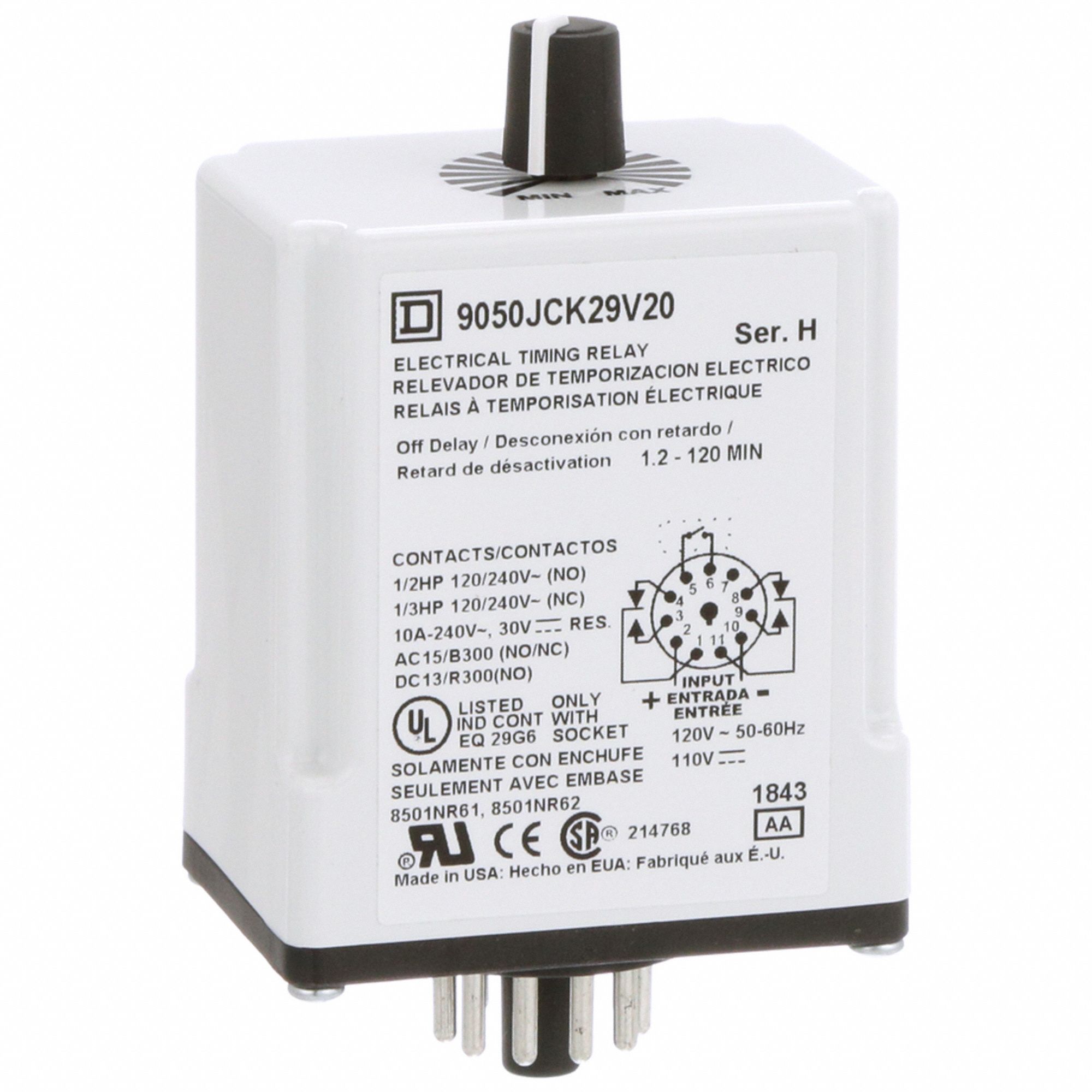 SQUARE D, Timer Relay - 48P816|9050JCK29V20 - Grainger