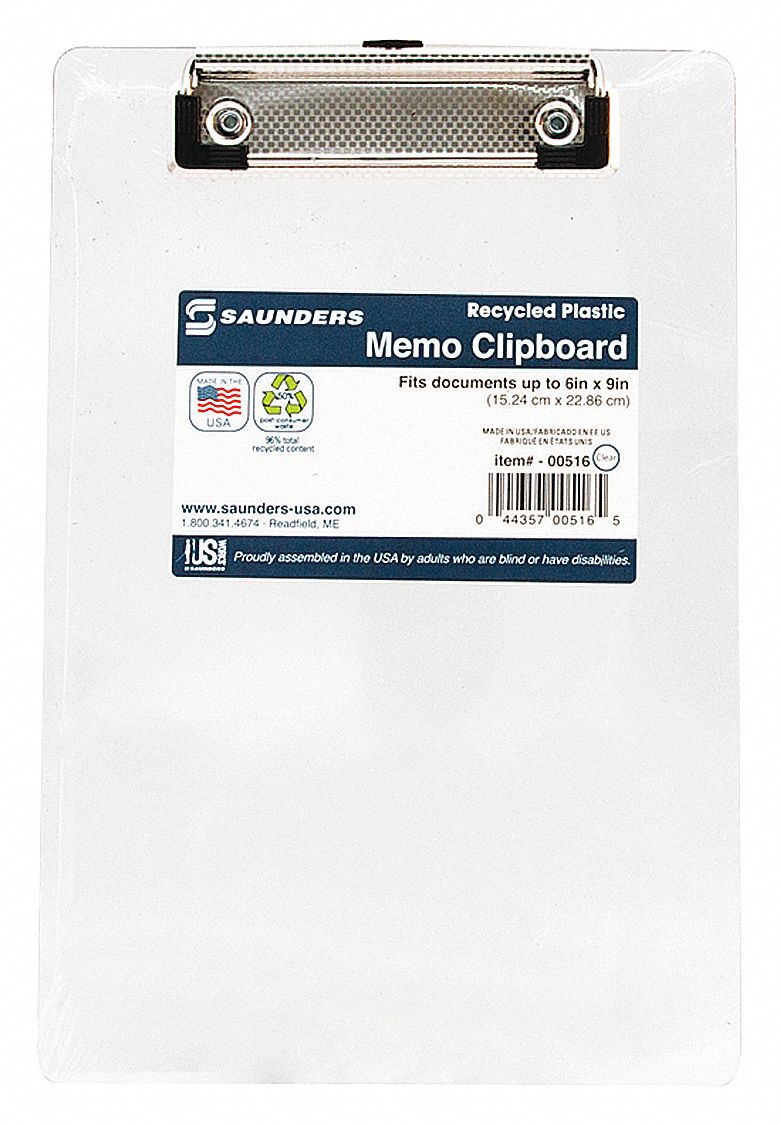 Memo Paper Size Name, Acrylic, Clipboard - 48PP97|00516 - Grainger