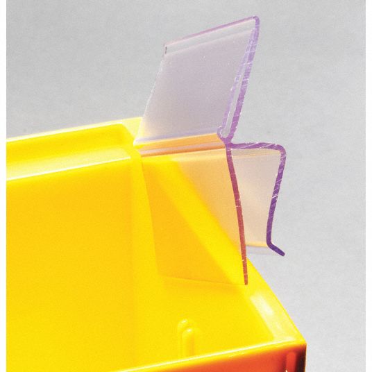 AIGNER Label Holder: 3 in x 1 in, Clear, Slide-In, 25 Label Holders ...