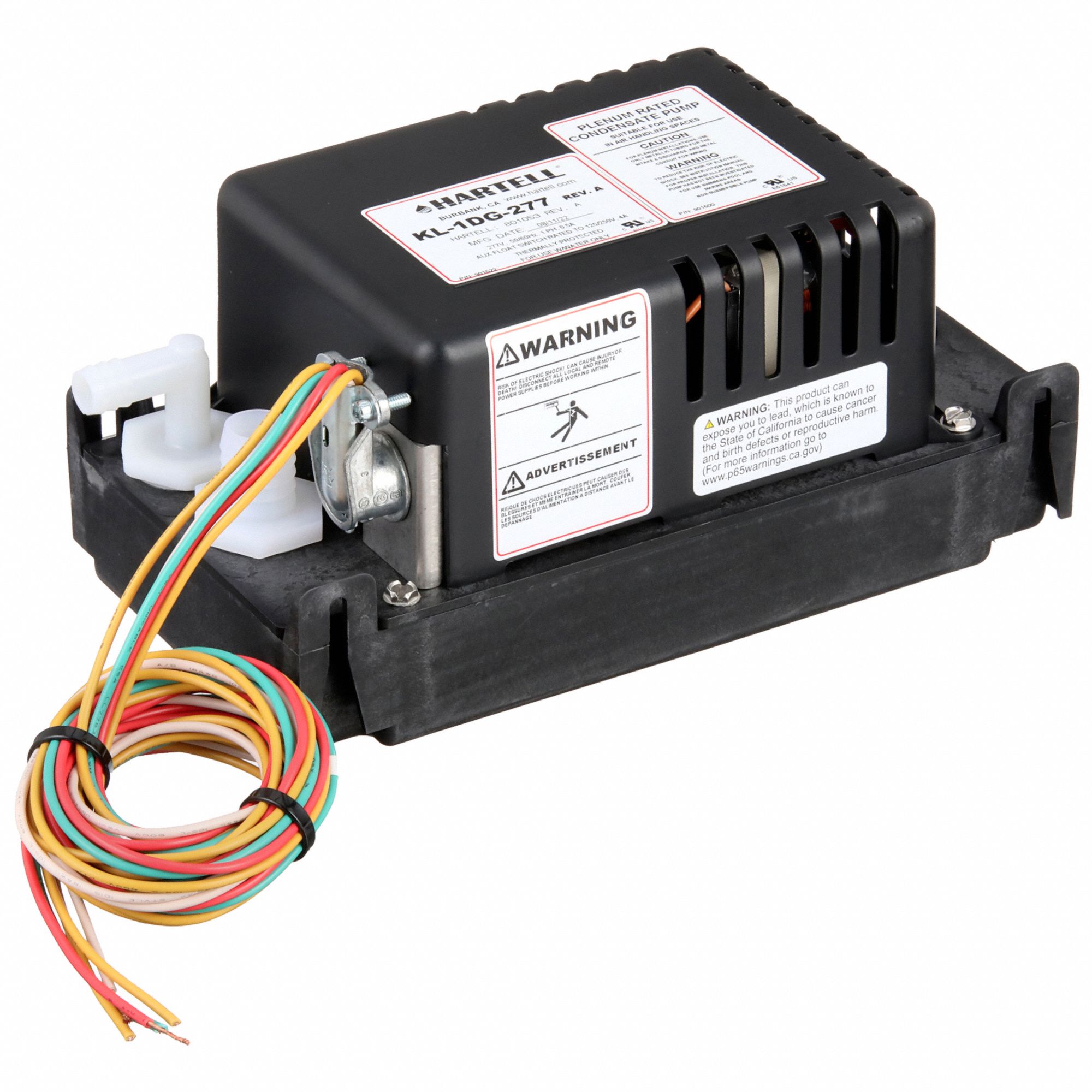 HARTELL, 277V AC, 1/4 gal Tank, Condensate Removal Pump - 48PX23|KL-1DG ...