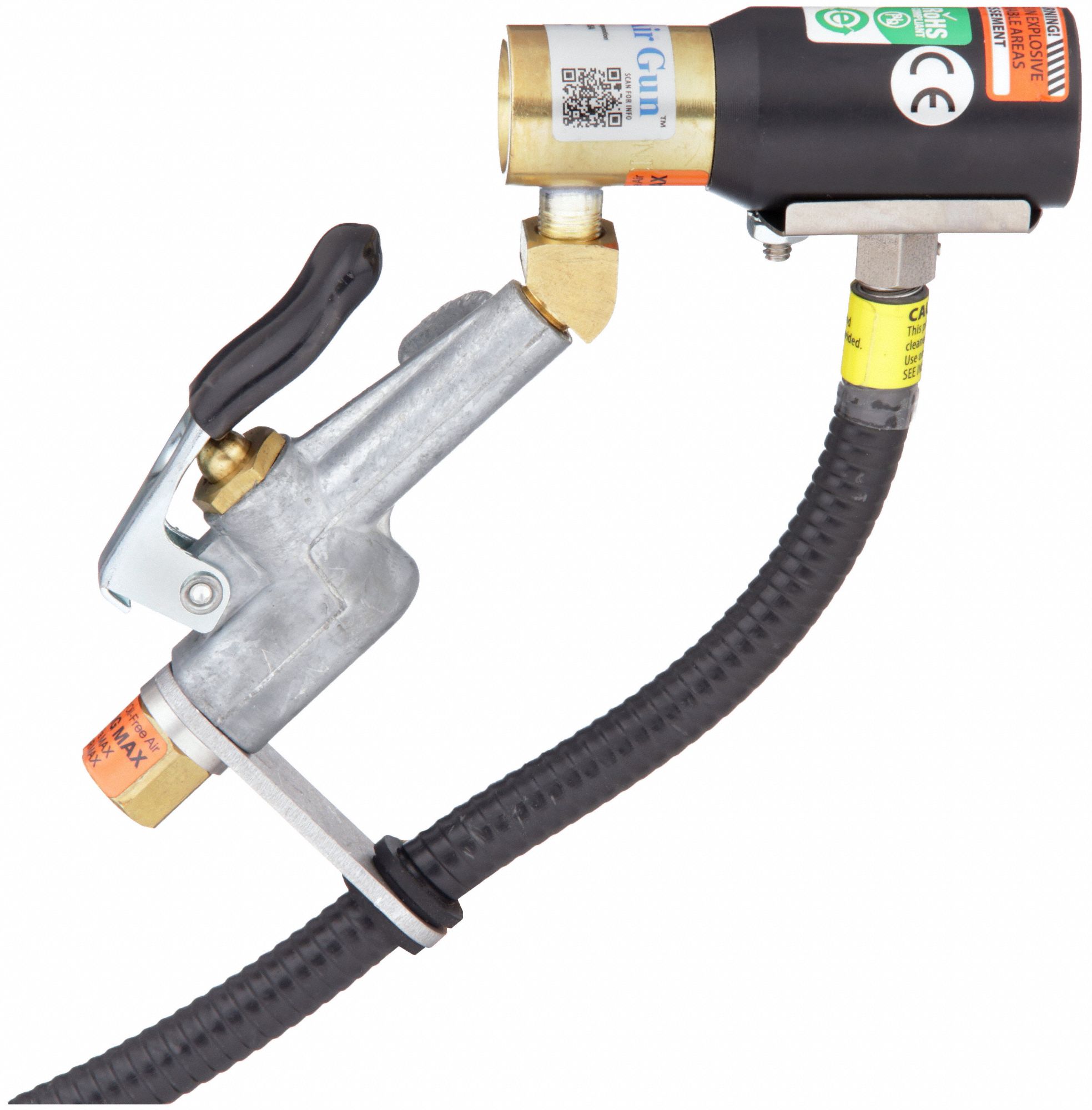 EXAIR, 20 psi to 250 psi, 24 scfm Air Consumption, Ionizing Air Gun ...