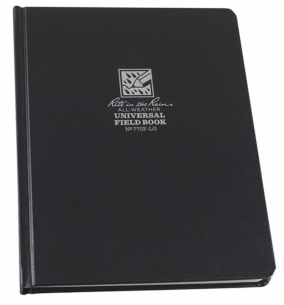 RITE IN THE RAIN, 6-3/4 in x 8-3/4 in Sheet Size, Black, All Weather ...