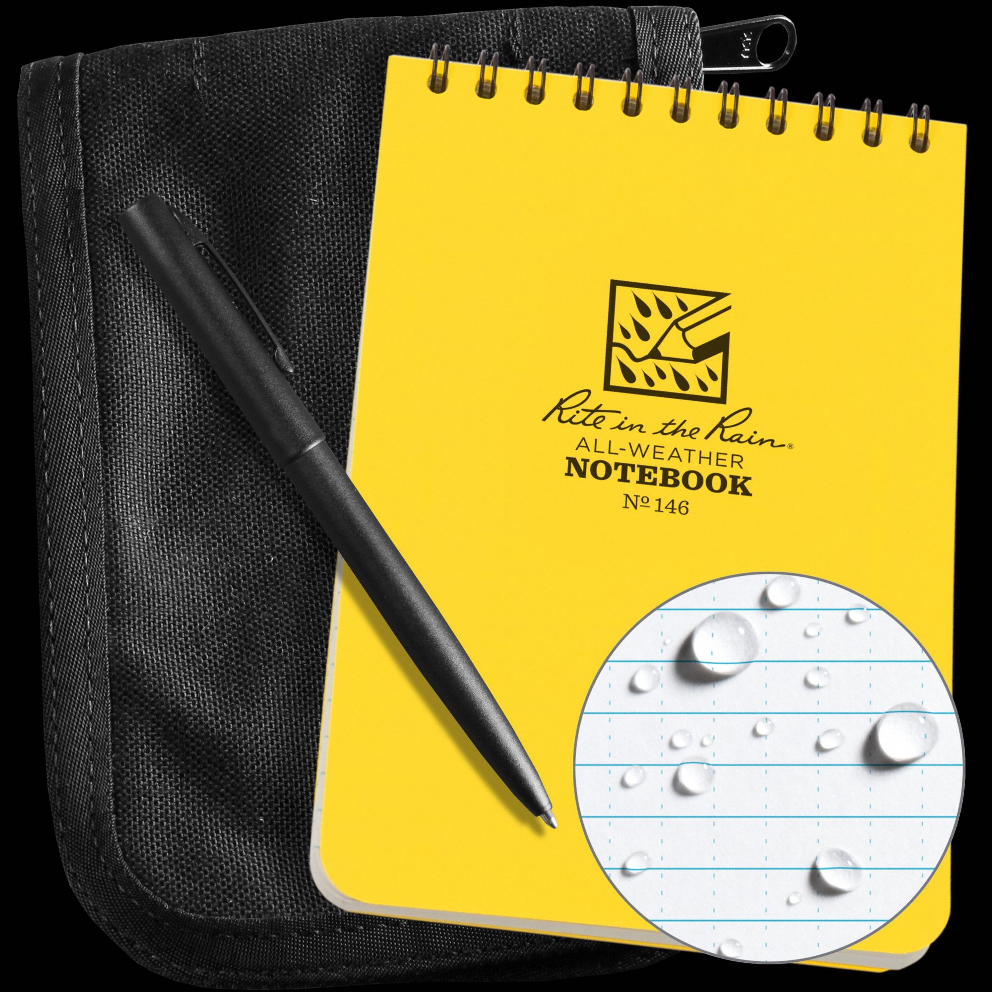 RITE IN THE RAIN All Weather Notebook Kit, Cover Color Yellow, Cover Material Polydura, Binding ...