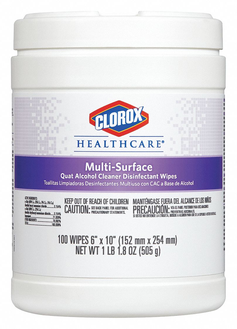 CLOROX HEALTHCARE, Canister, 100 ct Container Size, Disinfecting Wipes ...