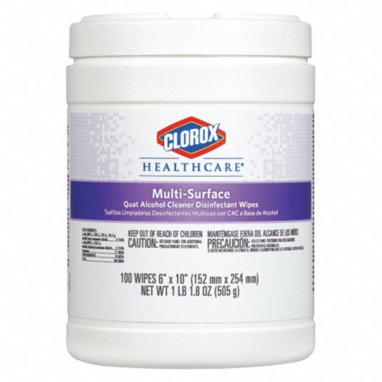 CLOROX HEALTHCARE, Canister, 100 ct Container Size, Disinfecting Wipes ...