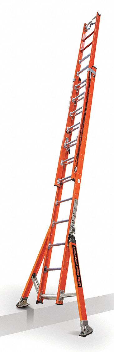 24 ft Fiberglass Extension Ladder, 375 lb Load Capacity, 65.0 lb Net ...