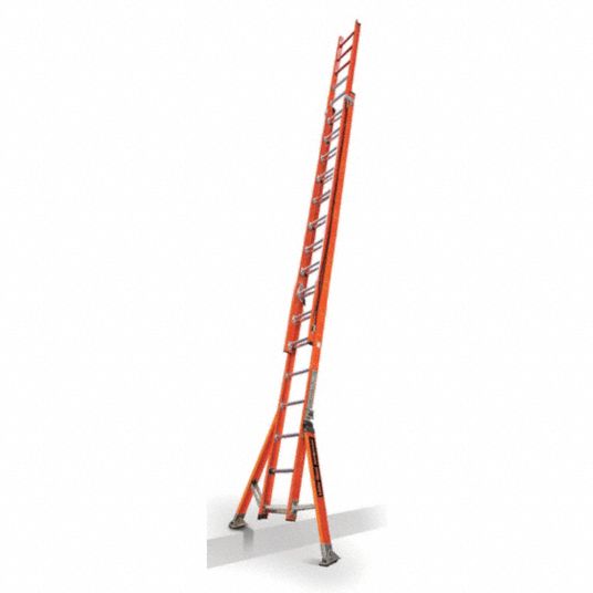 32 ft Fiberglass Extension Ladder, 375 lb Load Capacity, 78.0 lb Net ...