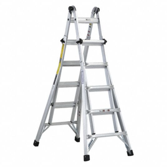LOUISVILLE LADDER, 4 Configurations, Aluminum, Combination Ladder ...