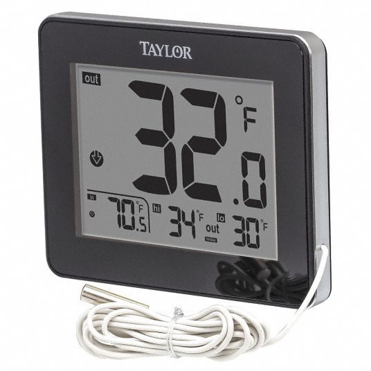 TAYLOR Digital Thermometer: Indoor/Outdoor, Outdoor Temp, Indoor Temp ...
