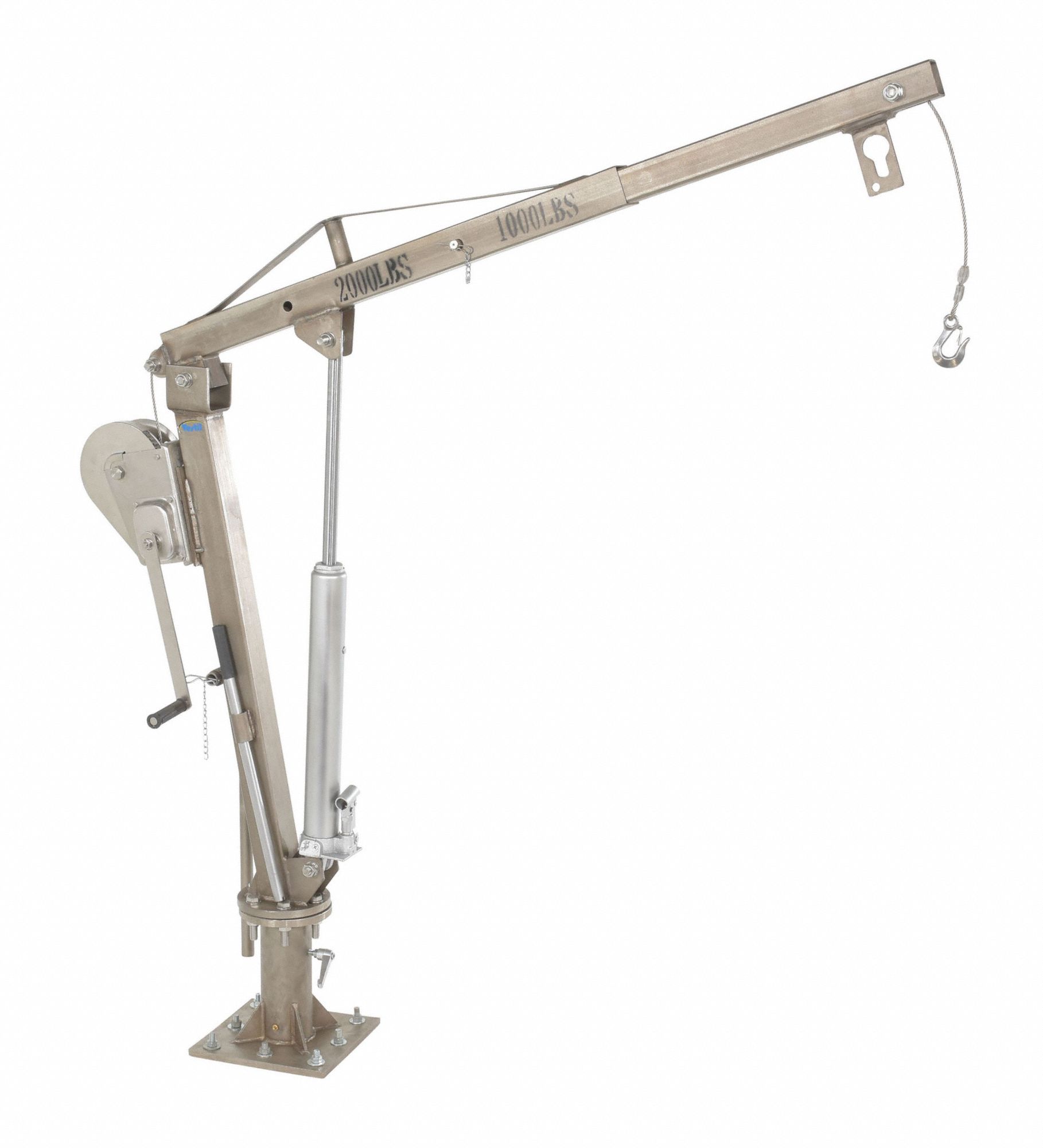 Davit Crane, 1000 lb, Reach 4 ft, Lift Range 0 in to 99 in - Grainger