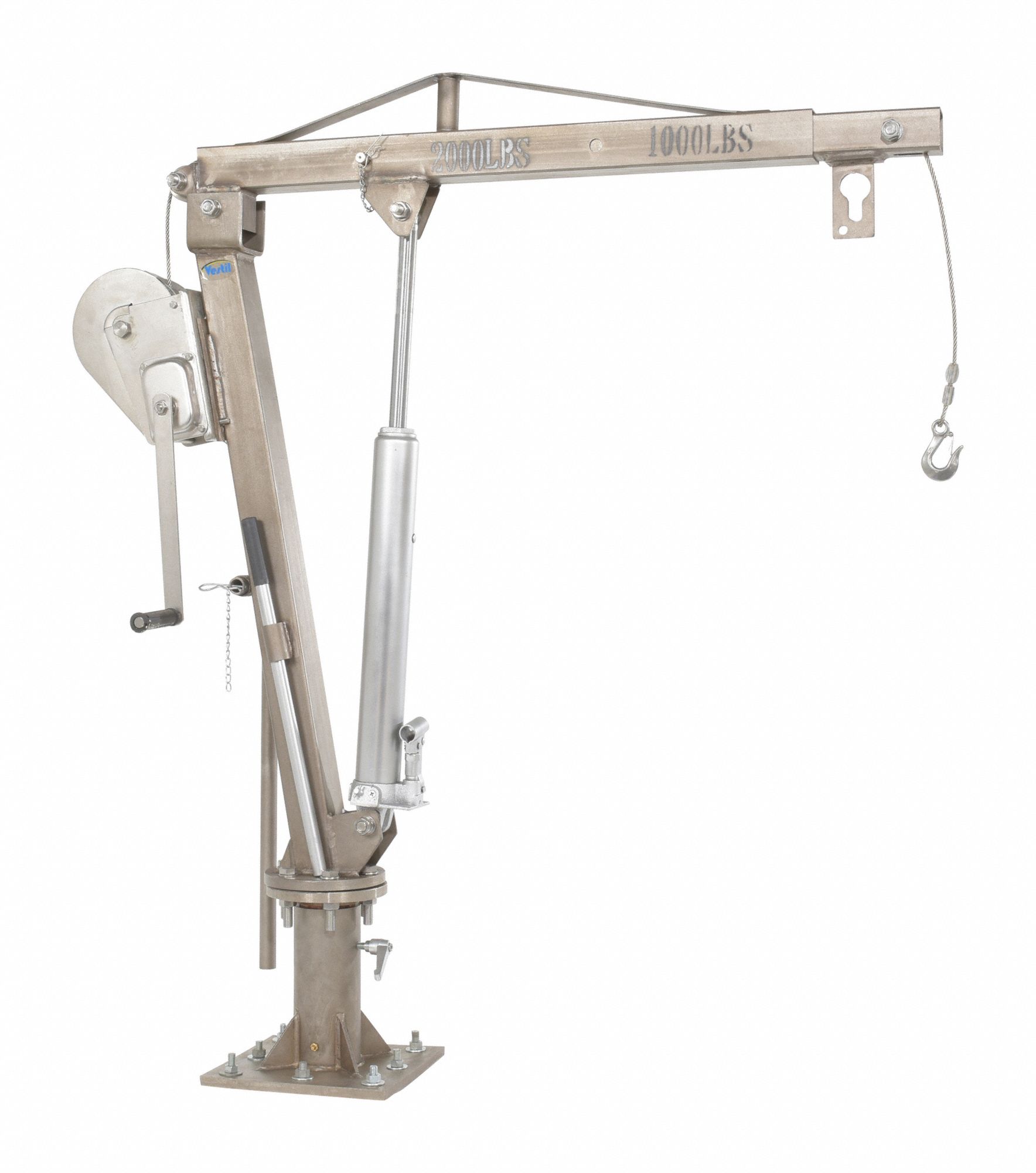 Davit Crane, 1000 lb, Reach 4 ft, Lift Range 0 in to 97 in - Grainger