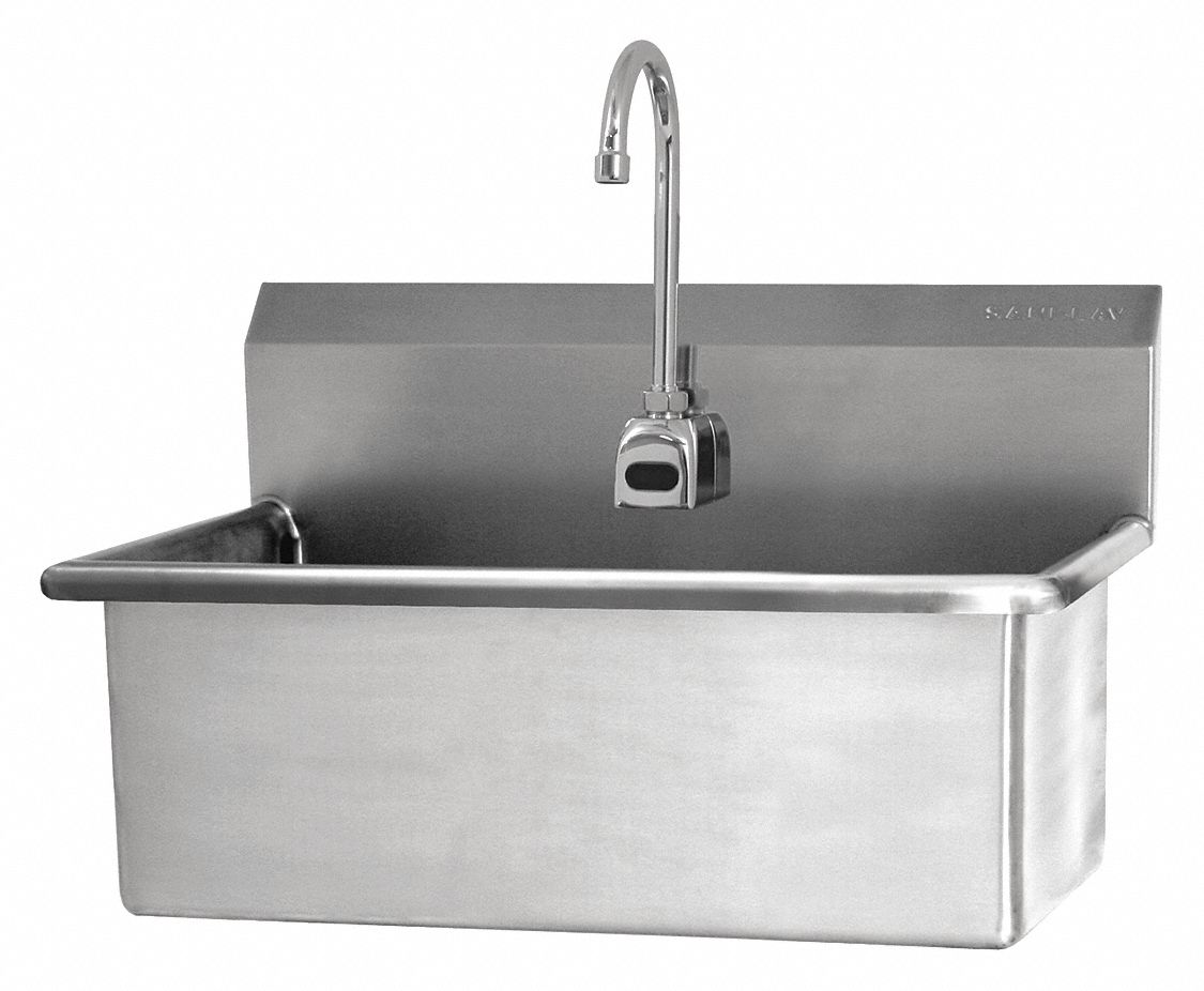 Stainless Steel Scrub Sink, With Faucet, Wall Mounting Type, Stainless ...