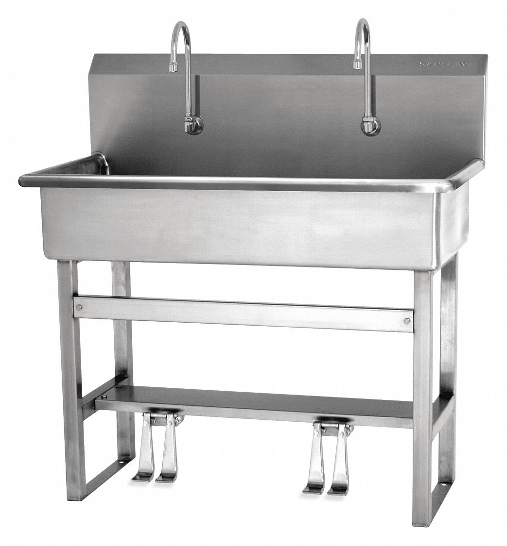 Stainless Steel Wash Station, With Faucet, Floor Mounting Type ...