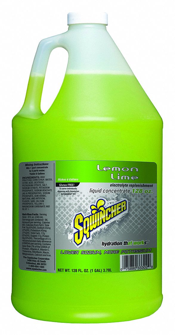SQWINCHER, Lemon-Lime, 1 gal Concentrate Per Pack, Sports Drink Mix ...