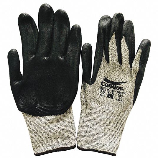 CONDOR, XL ( 10 ), ANSI Cut Level A3, Coated Gloves - 48UR05|48UR05 - Grainger