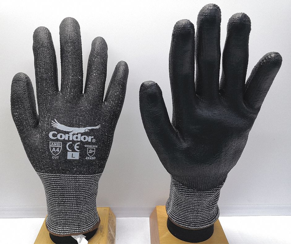 CONDOR, S ( 7 ), ANSI Cut Level A4, Coated Gloves - 48UR22|48UR22 ...