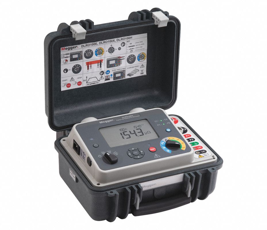 MEGGER Óhmetro de Baja Resistencia,Interfaz USB - 48UT73 | DLRO-100XB ...