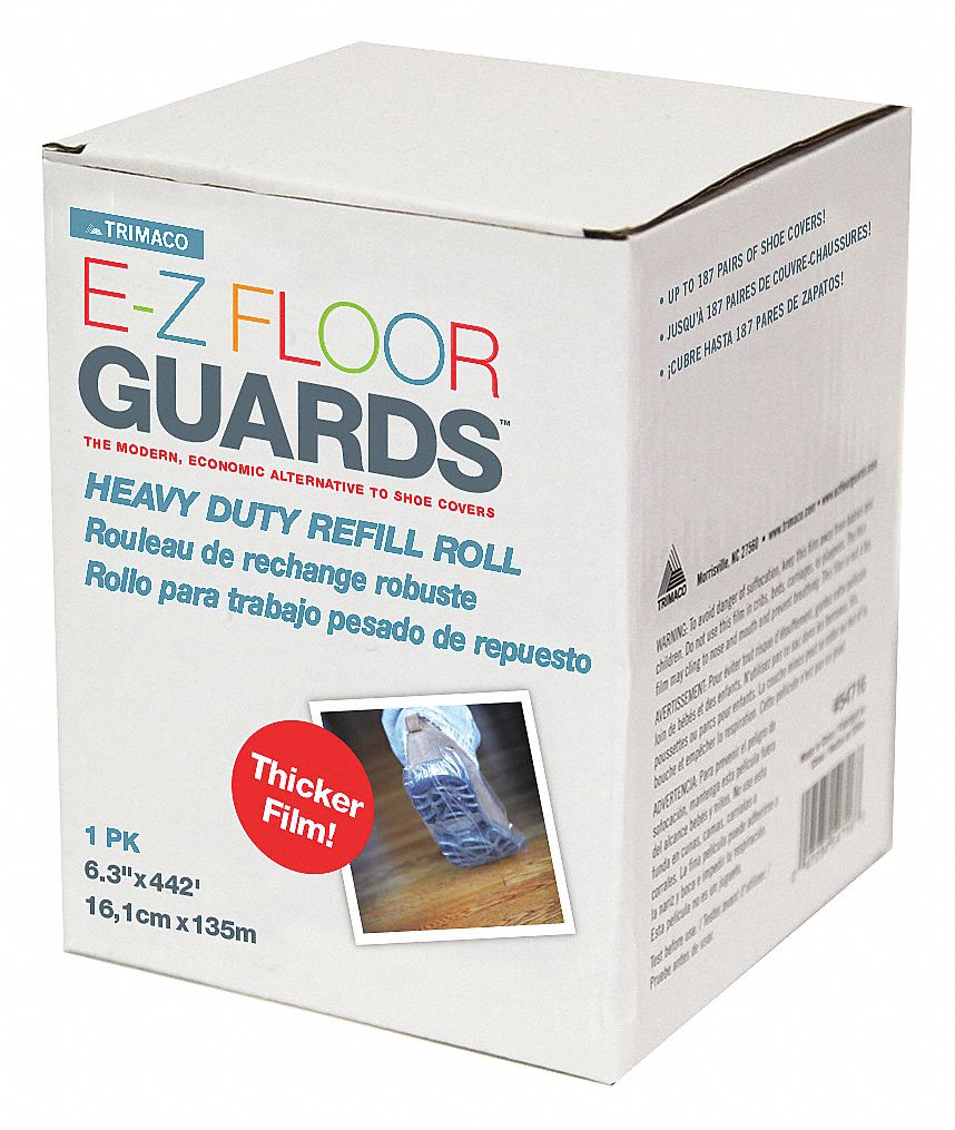E-Z FLOOR GUARD, Plastic, Clear, Adhesive Film Refill Roll - 48UV53 ...