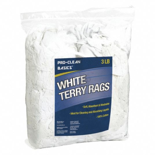 PROCLEAN BASICS, Terry Cloth, White, Cloth Rag - 48UX81|Z99200 - Grainger