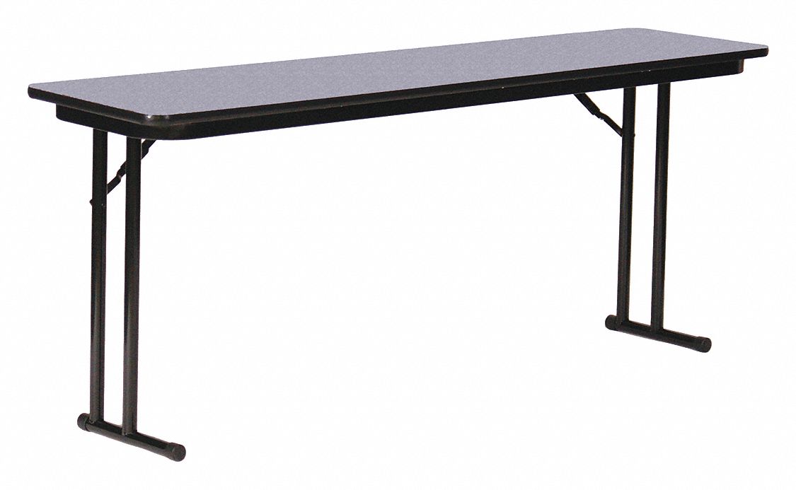 Rectangle Folding Table, 29 in Height x 18 in Width, Gray Granite ...