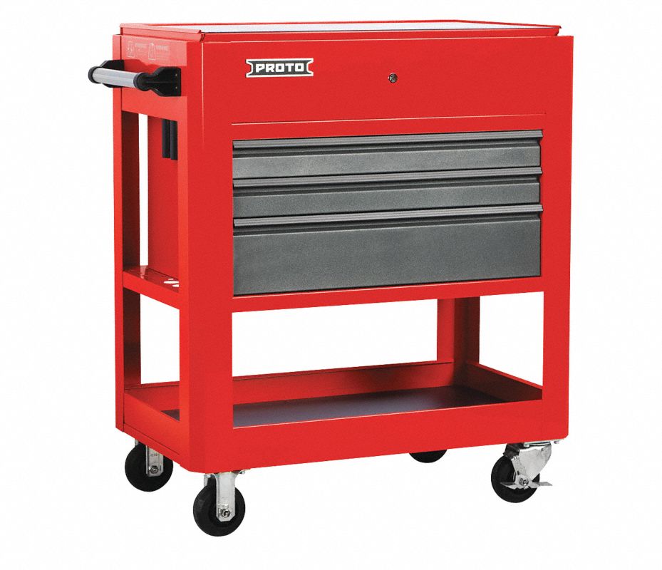 PROTO Carrito Utilitario Industrial Premium Rojo, Altura 43", Ancho 37 ...