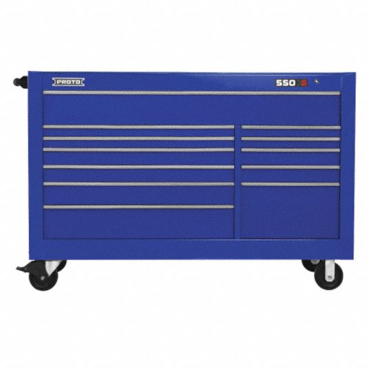 PROTO, Blue / Blue Drawer, 66 in W x 27 in D x 46 in H, Rolling Tool ...