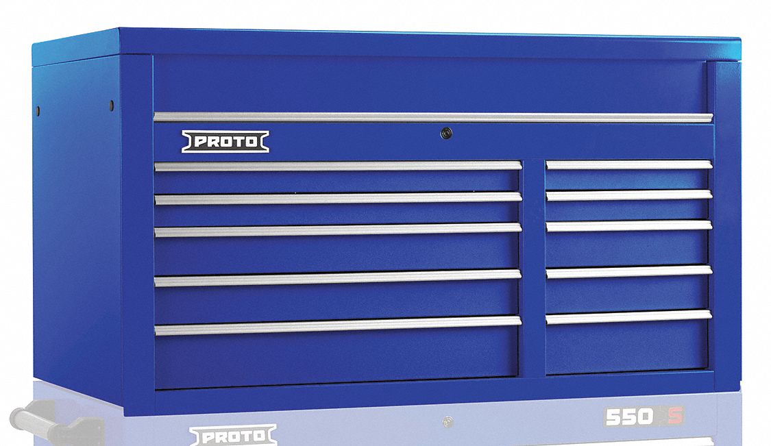 PROTO, 10 Drawers, Heavy Duty, Top Chest - 48UZ99|J555027-10BL - Grainger