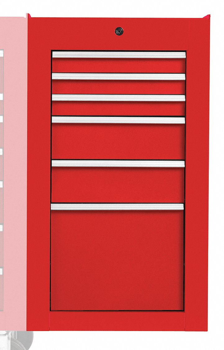 PROTO, Red, 6 Drawers, Side Cabinet - 48VA39|J551934-6RD-SC - Grainger