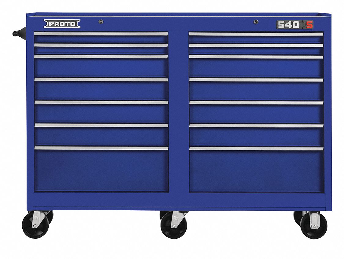PROTO, Blue / Blue Drawer, 54 in W x 18 in D x 42 in H, Rolling Tool ...
