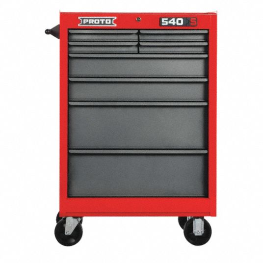PROTO, Red / Gray Drawer, 27 in W x 18 in D x 42 in H, Rolling Tool ...