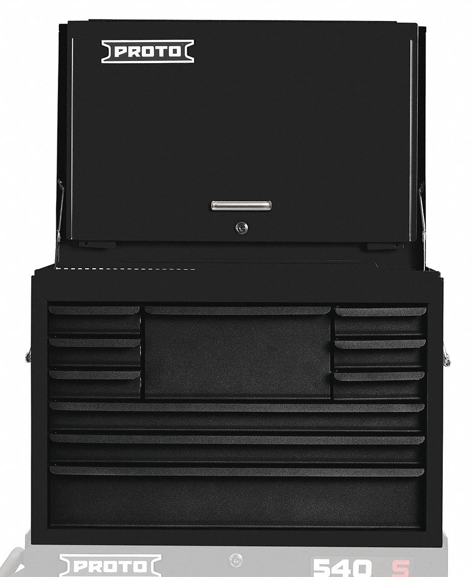 PROTO Chest w/Drop 27" 10 DWR Black - Top and Intermediate Tool Chests ...