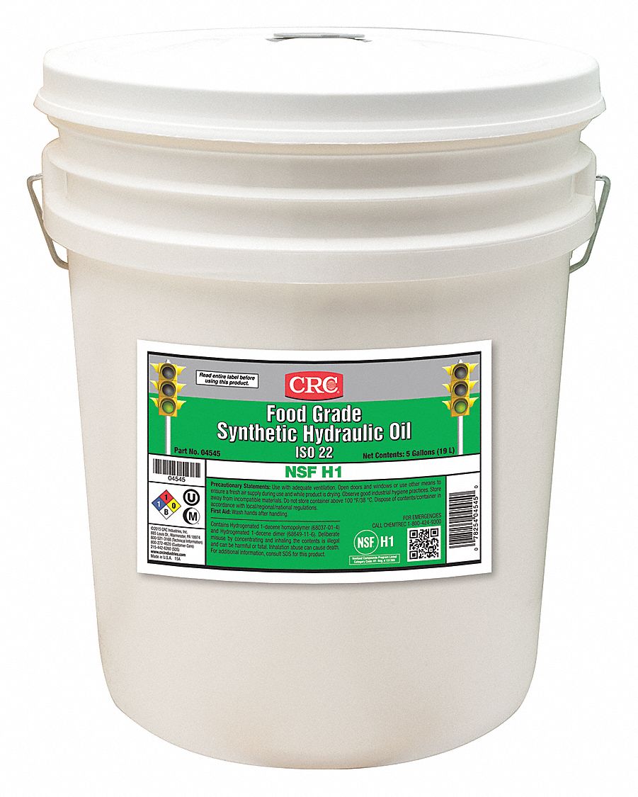Synthetic Hydraulic Oil, 5 gal Pail, ISO Viscosity Grade : 22 - Grainger