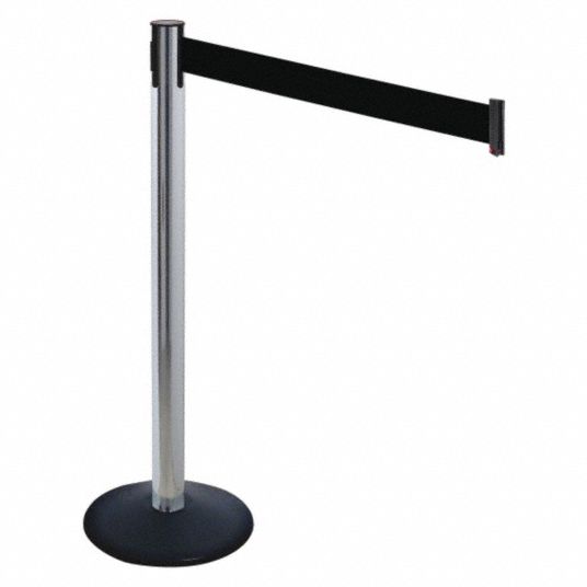 RETRACTA-BELT, Black, 10 ft Belt Lg, Barrier Post with Belt - 48VK38 ...