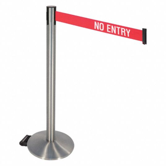 RETRACTA-BELT, Red, No Entry, Barrier Post with Belt - 48VR85|334SASS ...