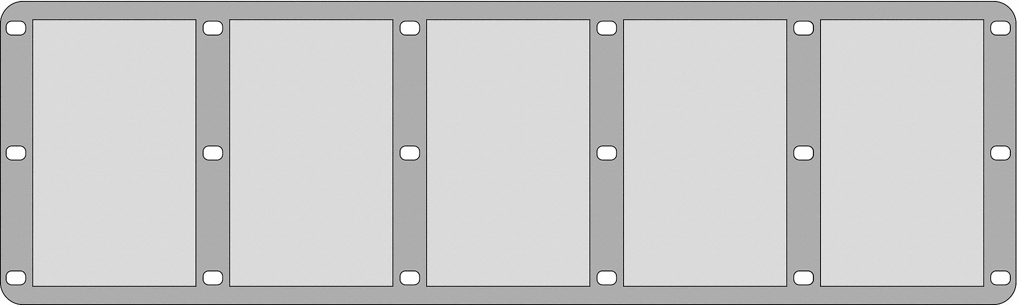 Asset ID Holder,11-3/8 x 3In,Black - Grainger