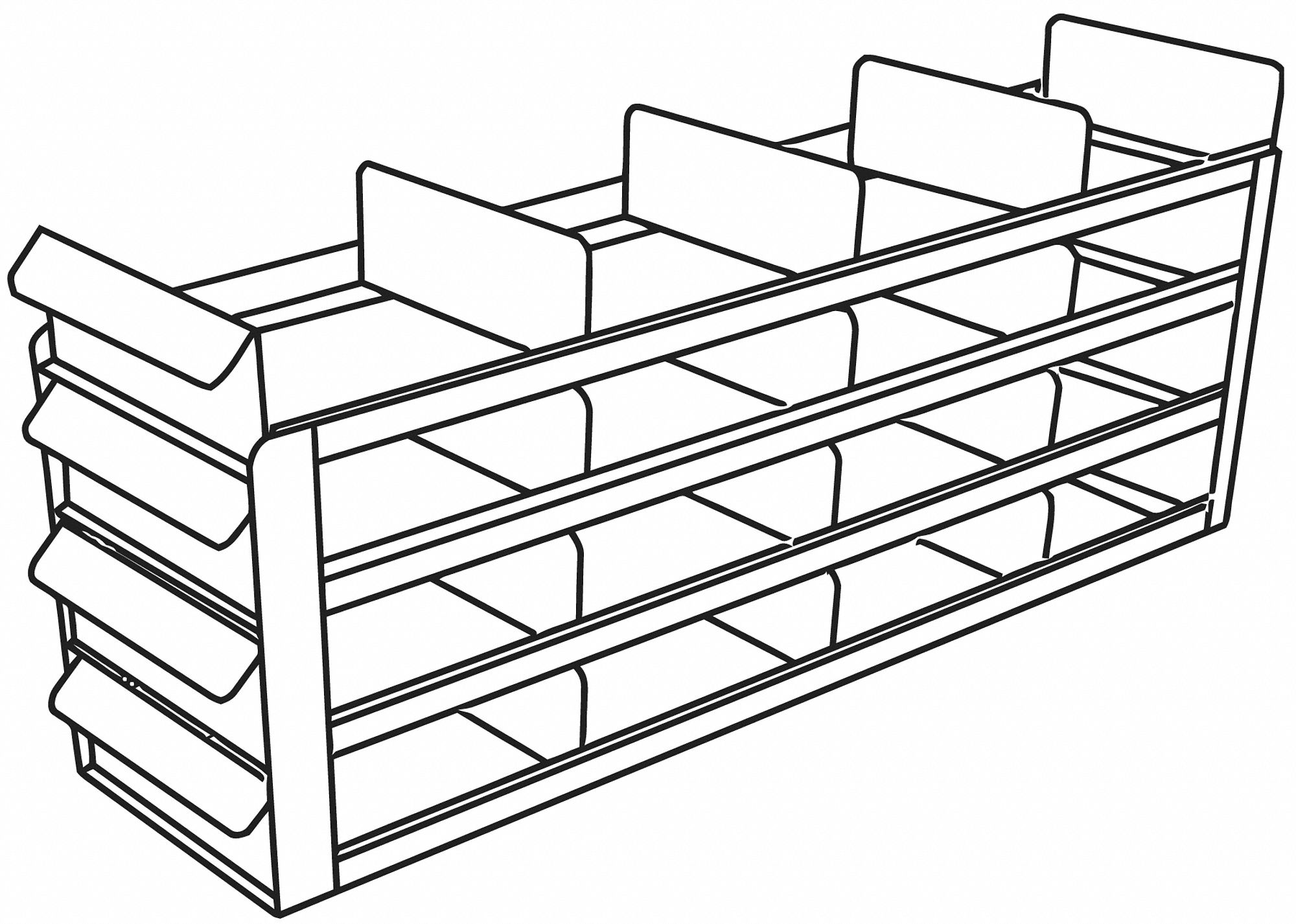 22 in Overall Lg, 5 1/2 in Overall Wd, Freezer Sliding Tray Rack ...