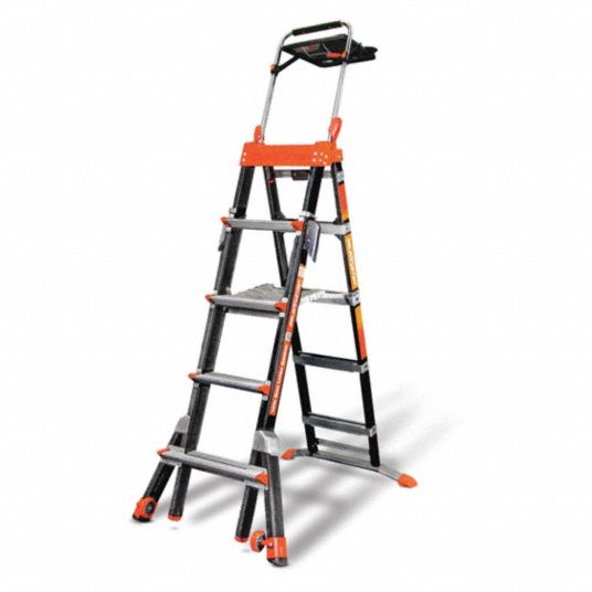 LITTLE GIANT, Fiberglass, 300 lb Load Capacity, Multipurpose Ladder ...