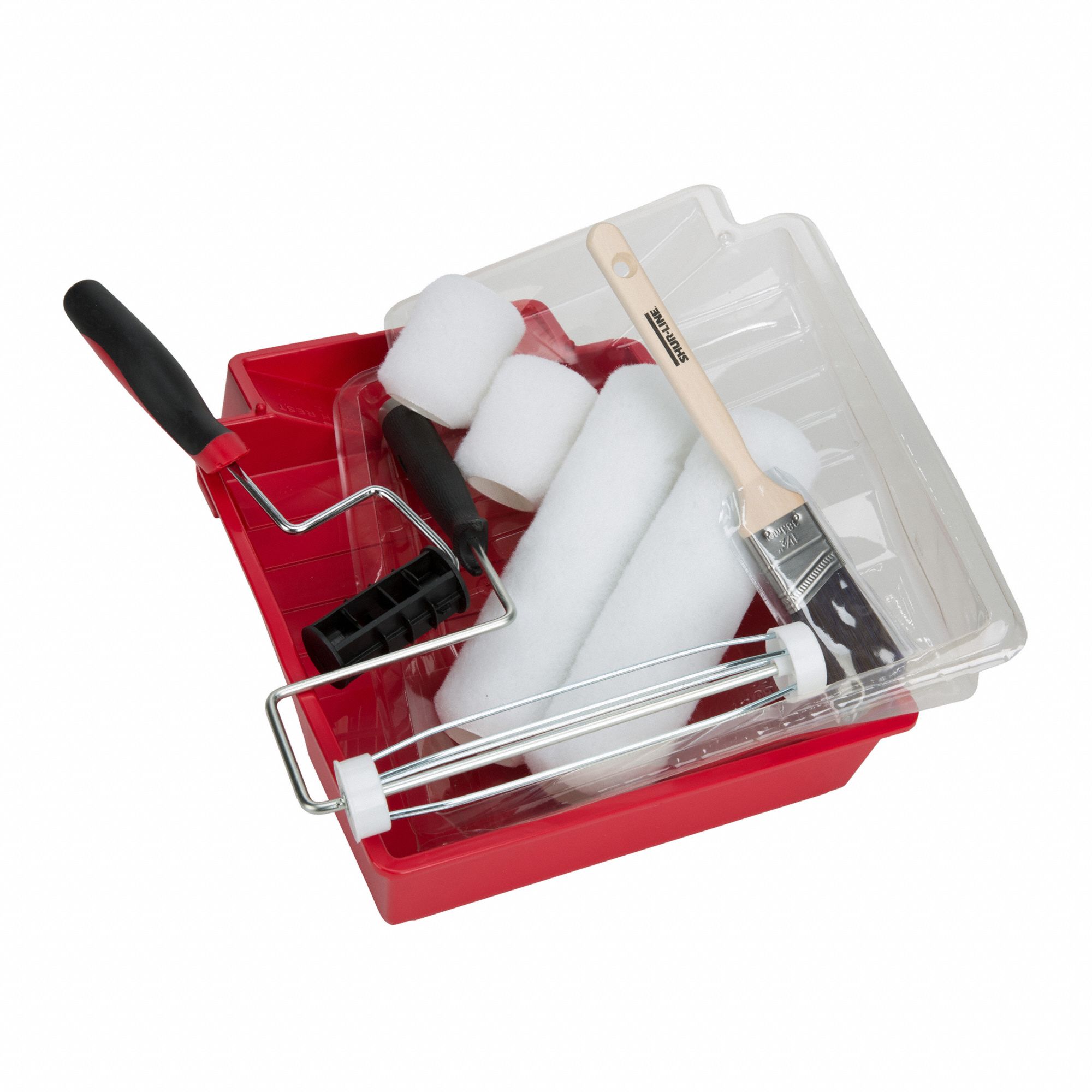 SHUR-LINE Paint Roller Kit: Cage Roller Frame, 3 in_9 in Roller Lg, 3/8 ...