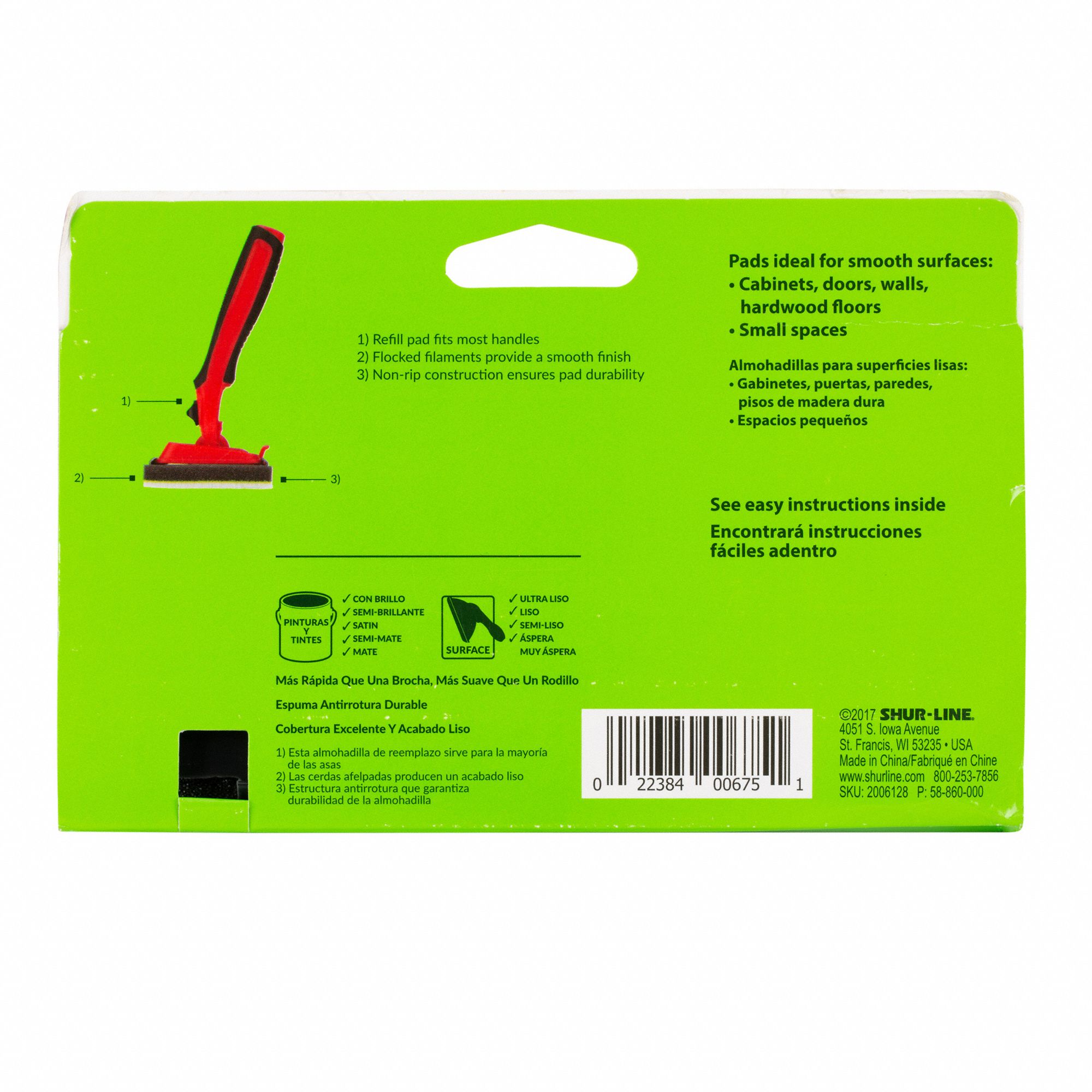 SHUR-LINE Pad Refill: 3 3/4 in Overall Lg, 7 in Overall Wd, Plastic ...