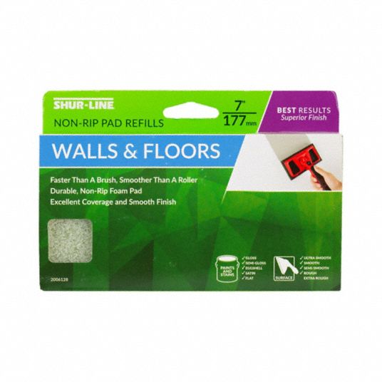SHUR-LINE, 3 3/4 in Overall Lg, 7 in Overall Wd, Pad Refill - 48WM15 ...