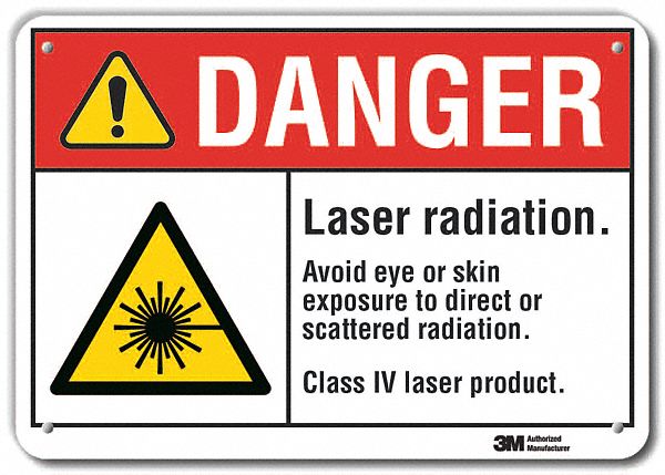 Aluminum, Mounting Holes Sign Mounting, Reflective Laser Area Danger ...