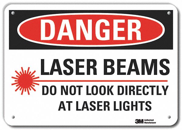 LYLE Laser Sign, Sign Format ANSI/OSHA Format, Laser Beams Do Not Look ...