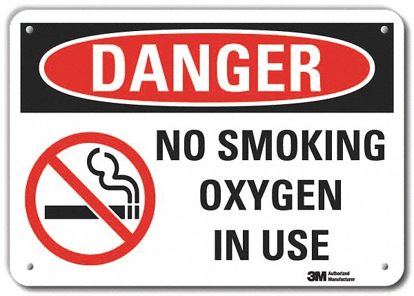 Aluminum, Mounting Holes Sign Mounting, Reflective No Smoking Danger ...