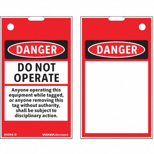 ELECTROMARK, Danger, DANGER, Lockout Tag - 48X052|Y604448 - Grainger