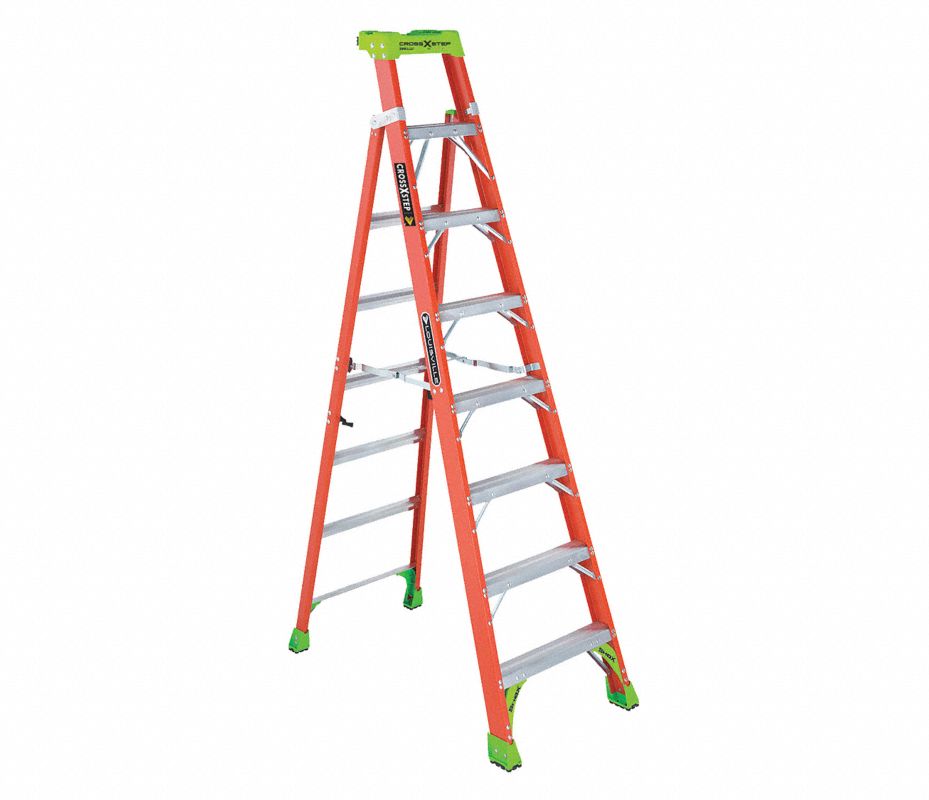 LOUISVILLE Escalera de Tijera, Fibra de Vidrio, 8 pies, Número de ...