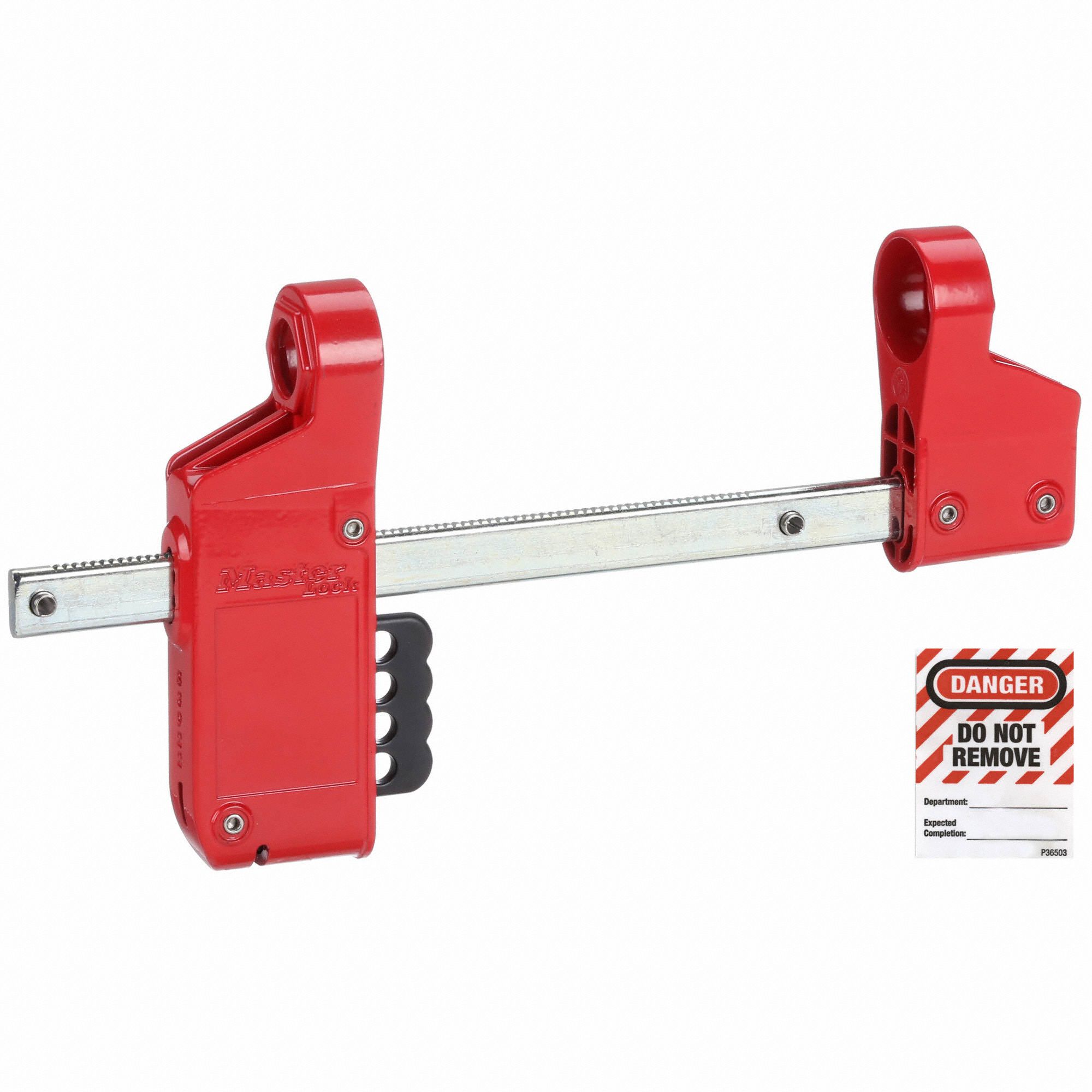 MASTER LOCK Blind Flange Lockout Device: Red/Black/Silver, 0.750 in to ...