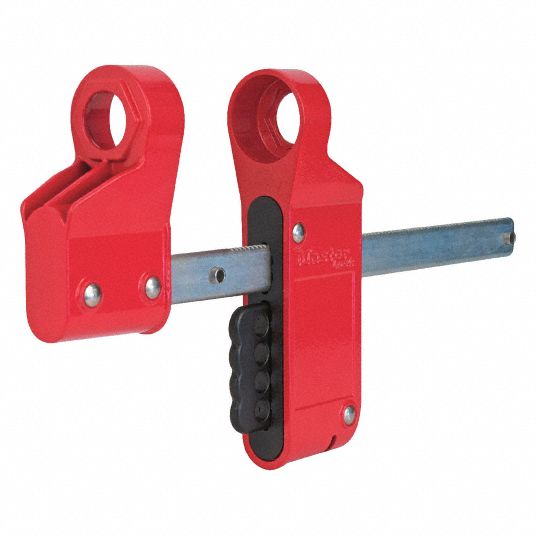 MASTER LOCK Blind Flange Lockout Device, Red/Black/Silver, 0.750 in to ...