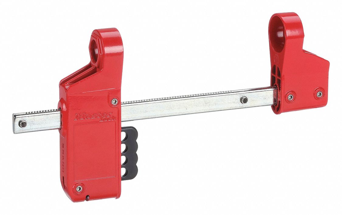 MASTER LOCK, For 10 3/4 in Max Flange Wd, Aluminum/Steel, Blind Flange ...