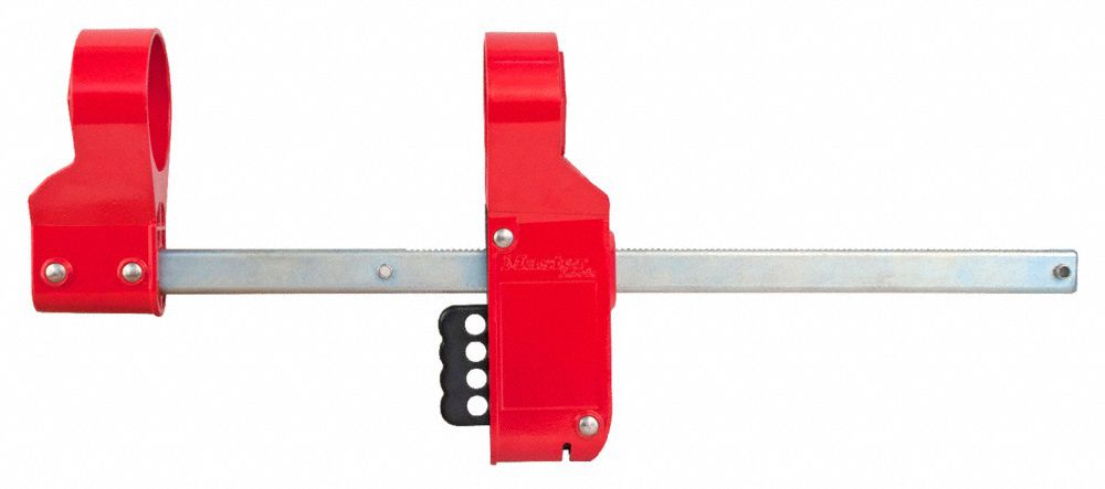 MASTER LOCK Blind Flange Lockout Device, Red/Black/Silver, 1.000 in to ...